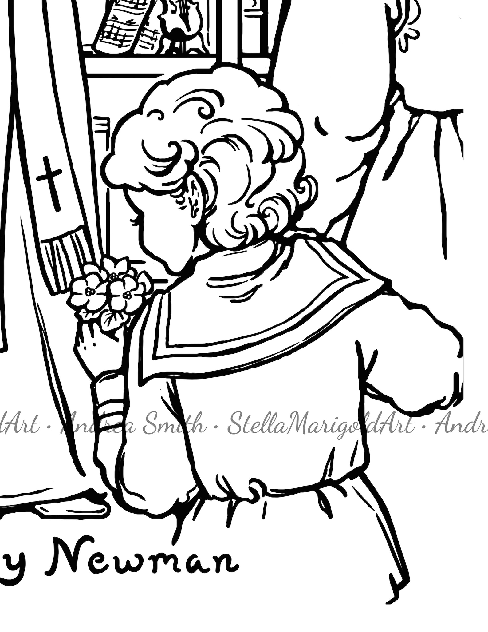 Digital Download - Saint John Henry Newman Coloring Page - Etsy