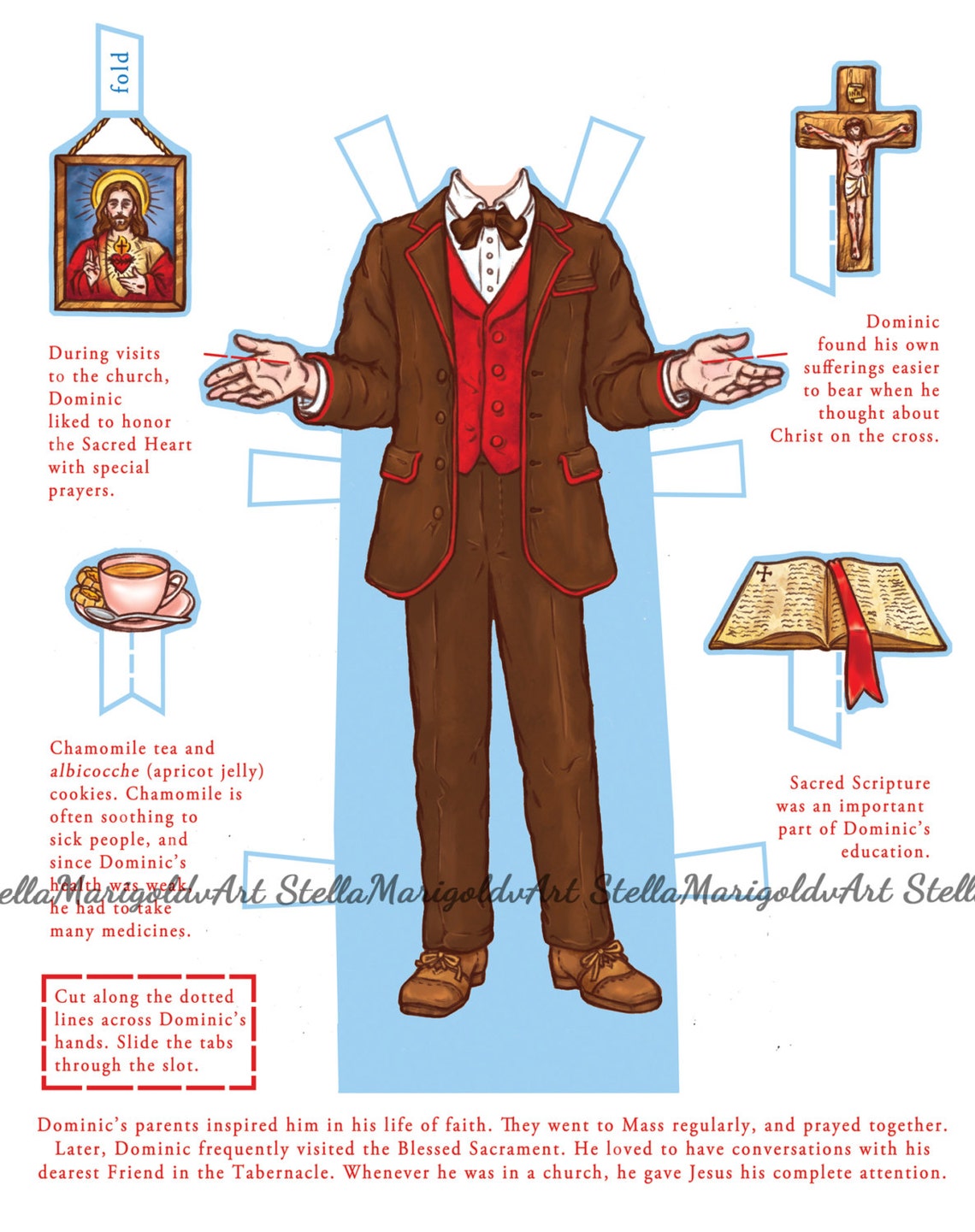 Digital Download Saint Dominic Savio Paper Doll Set Color - Etsy