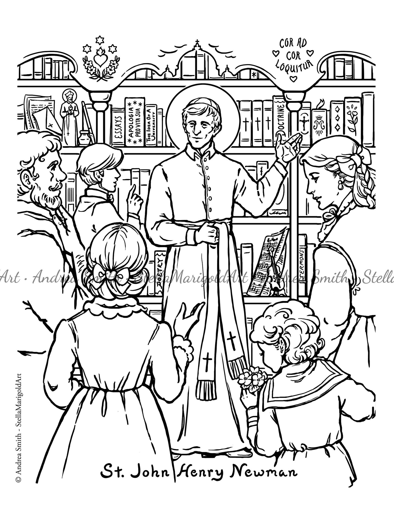 Digital Download - Saint John Henry Newman Coloring Page - Etsy