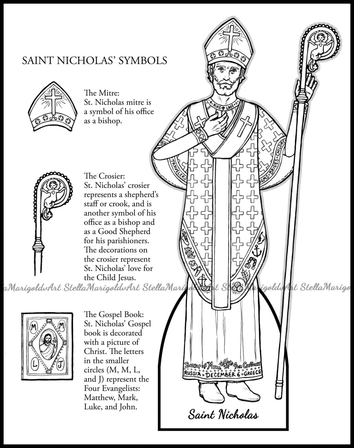 Digital Download Saint Nicholas Paper Doll traditional - Etsy