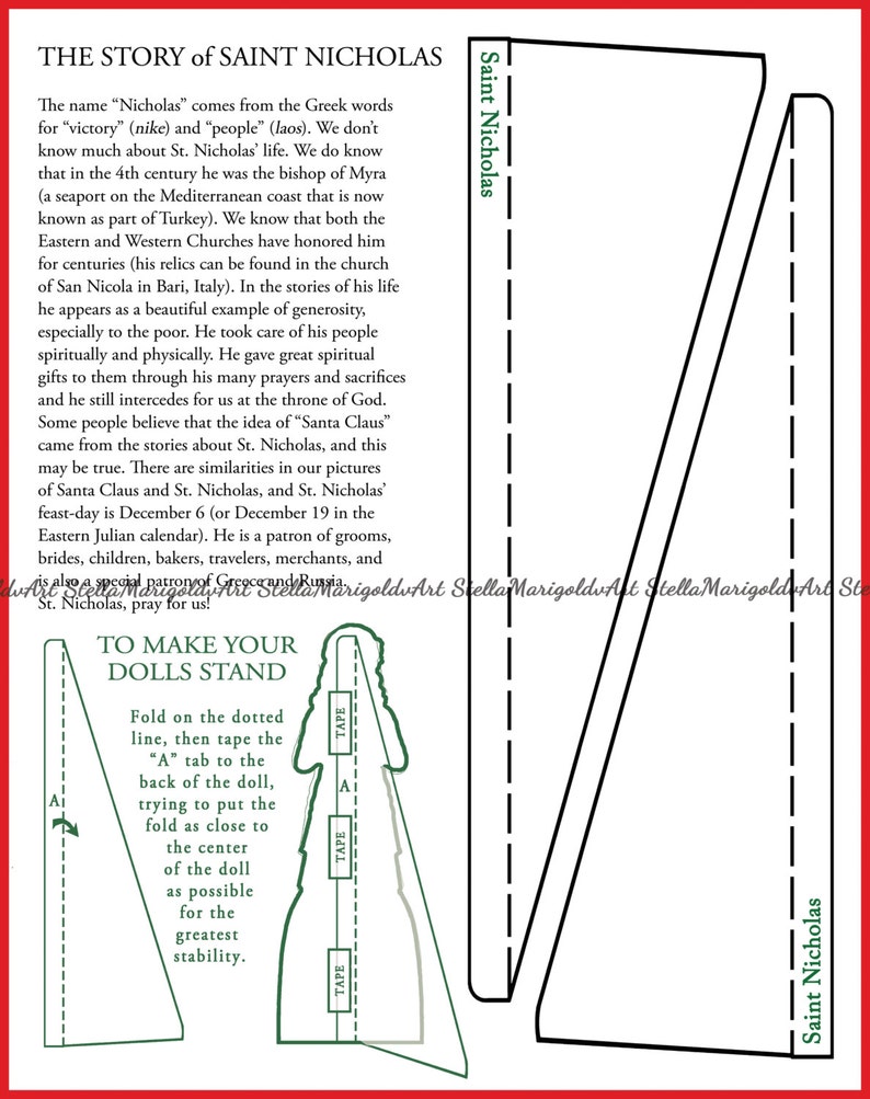 Digital Download Saint Nicholas Paper Doll traditional - Etsy