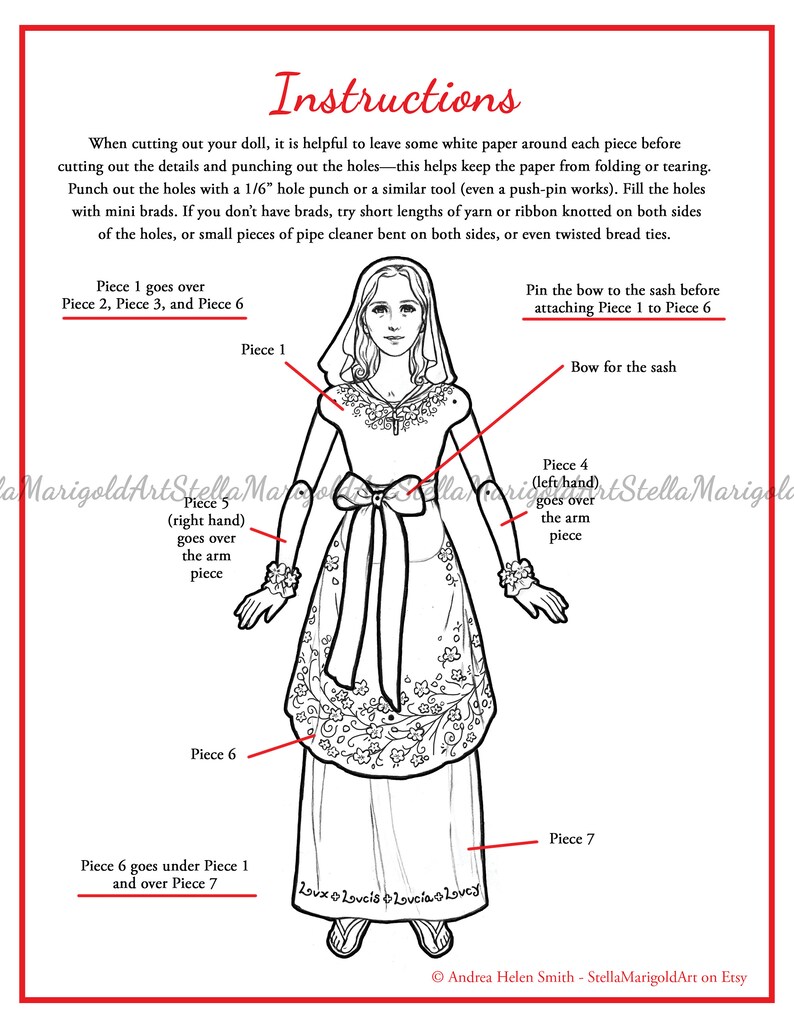 Digital Download Saint Lucy St. Lucia Paper Doll Color - Etsy