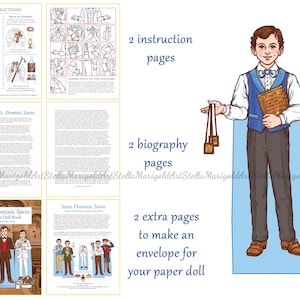 Digital Download - Saint Dominic Savio Paper Doll Set (color and Bnw ...