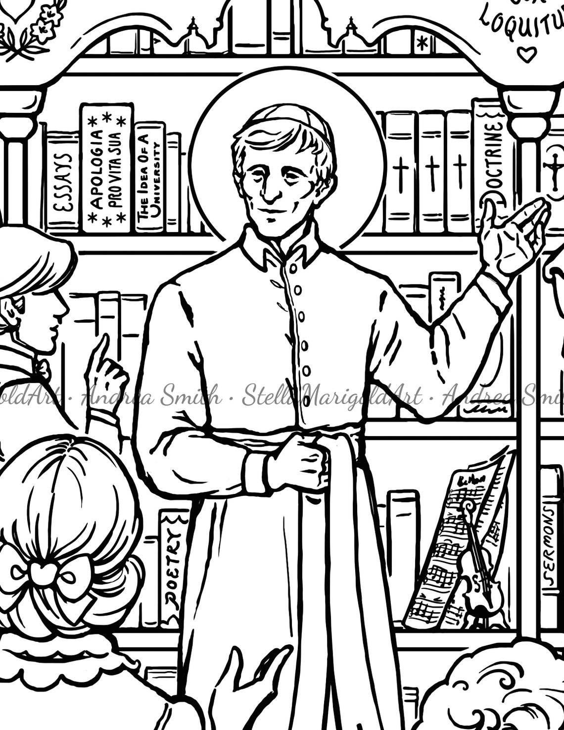 Digital Download - Saint John Henry Newman Coloring Page - Etsy