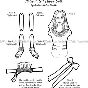 Digital Download - Saint Lucy, St. Lucia Paper Doll - Color and Black ...