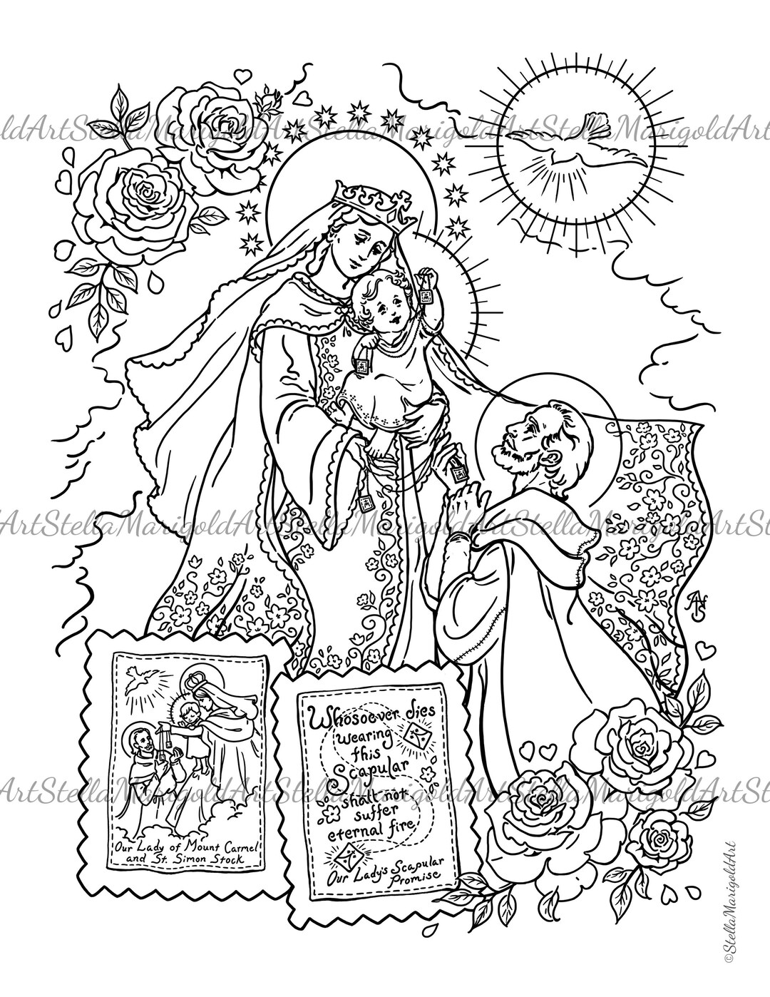 Digital Download - Our Lady of Mount Carmel, Saint Simon Stock, and the ...