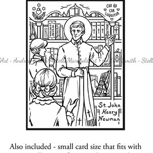 Digital Download - Saint John Henry Newman Coloring Page - Etsy