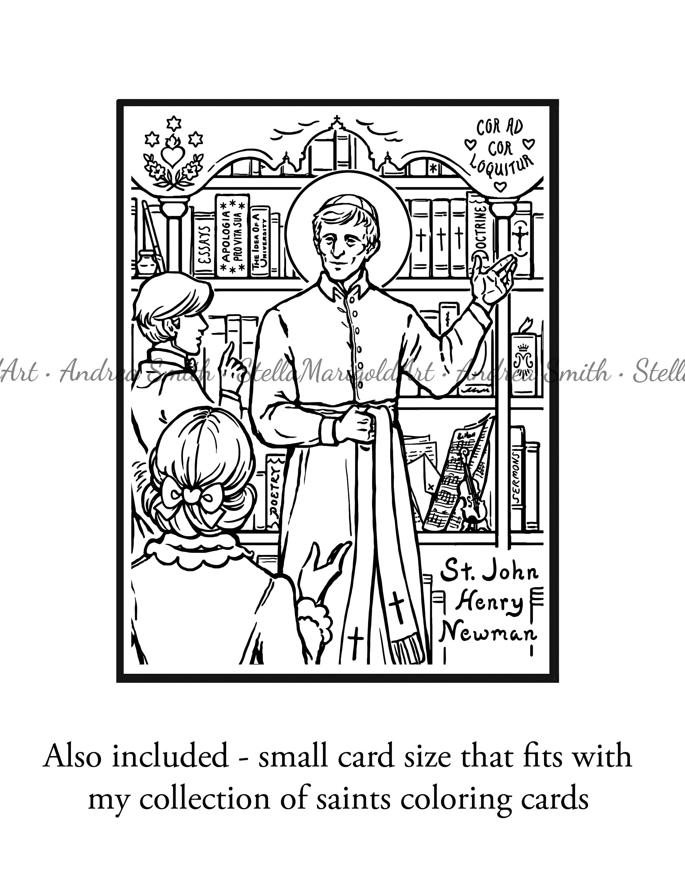 Digital Download Saint John Henry Newman Coloring Page - Etsy