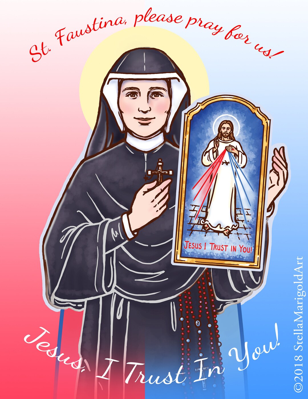 Digital Download Saint Maria Faustina Kowalksa Paper Doll color and Bnw ...
