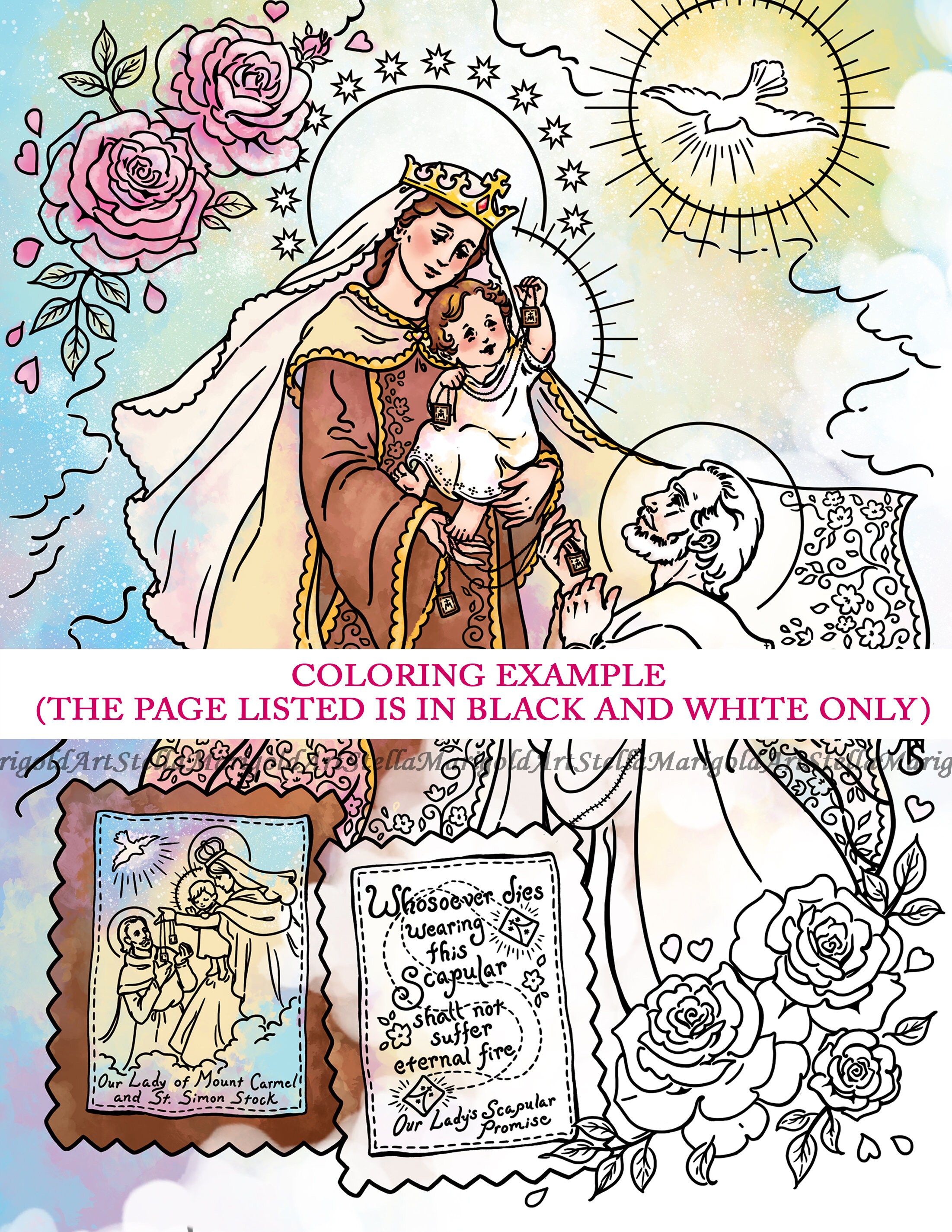 Digital Download Our Lady of Mount Carmel Saint Simon - Etsy