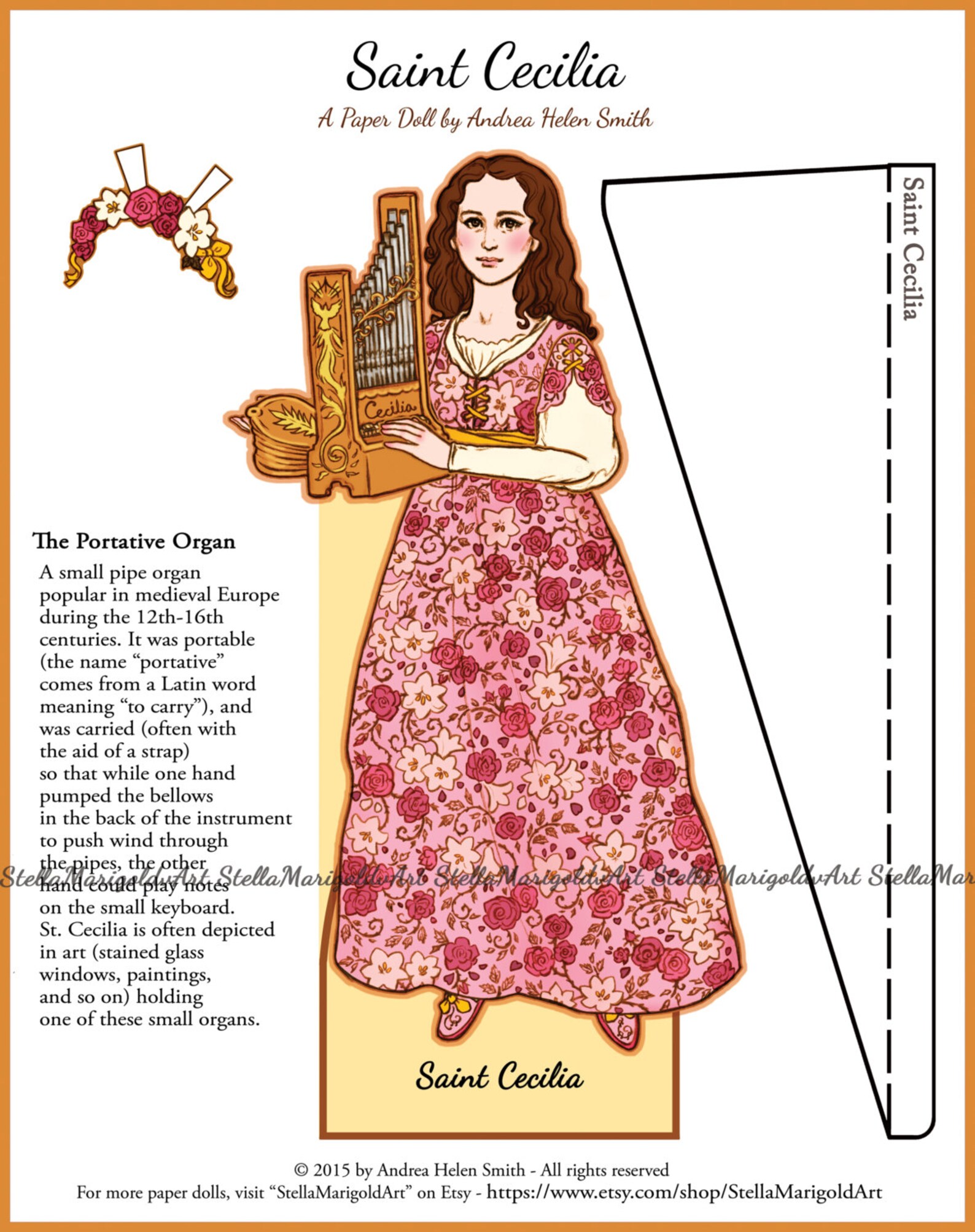 Saint Cecilia Paper Doll traditional - Etsy