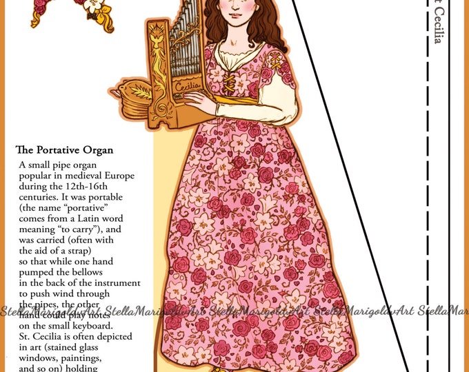 Saint Cecilia Paper Doll traditional - Etsy