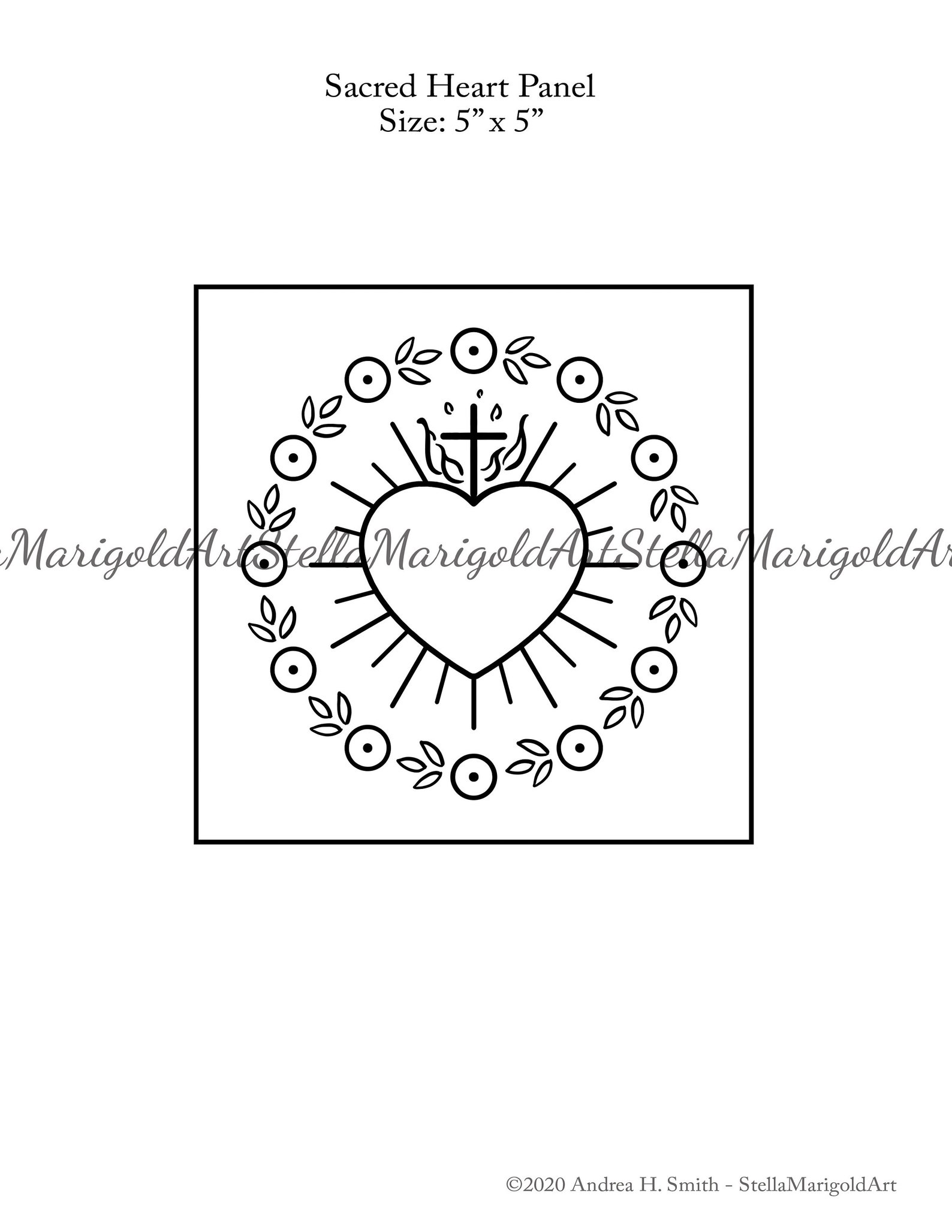 Simple Sacred Hearts Pattern DIY PDF - Etsy