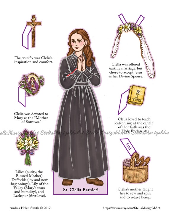Digital Download Saint Clelia Barbieri Paper Doll color and - Etsy
