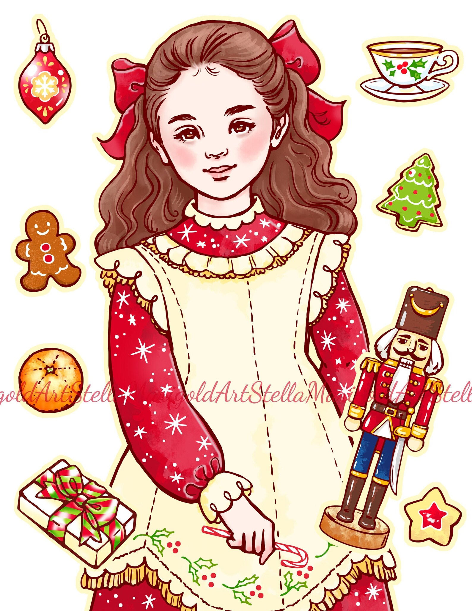 Digital Download Noelle Paper Doll color and Black and | Etsy