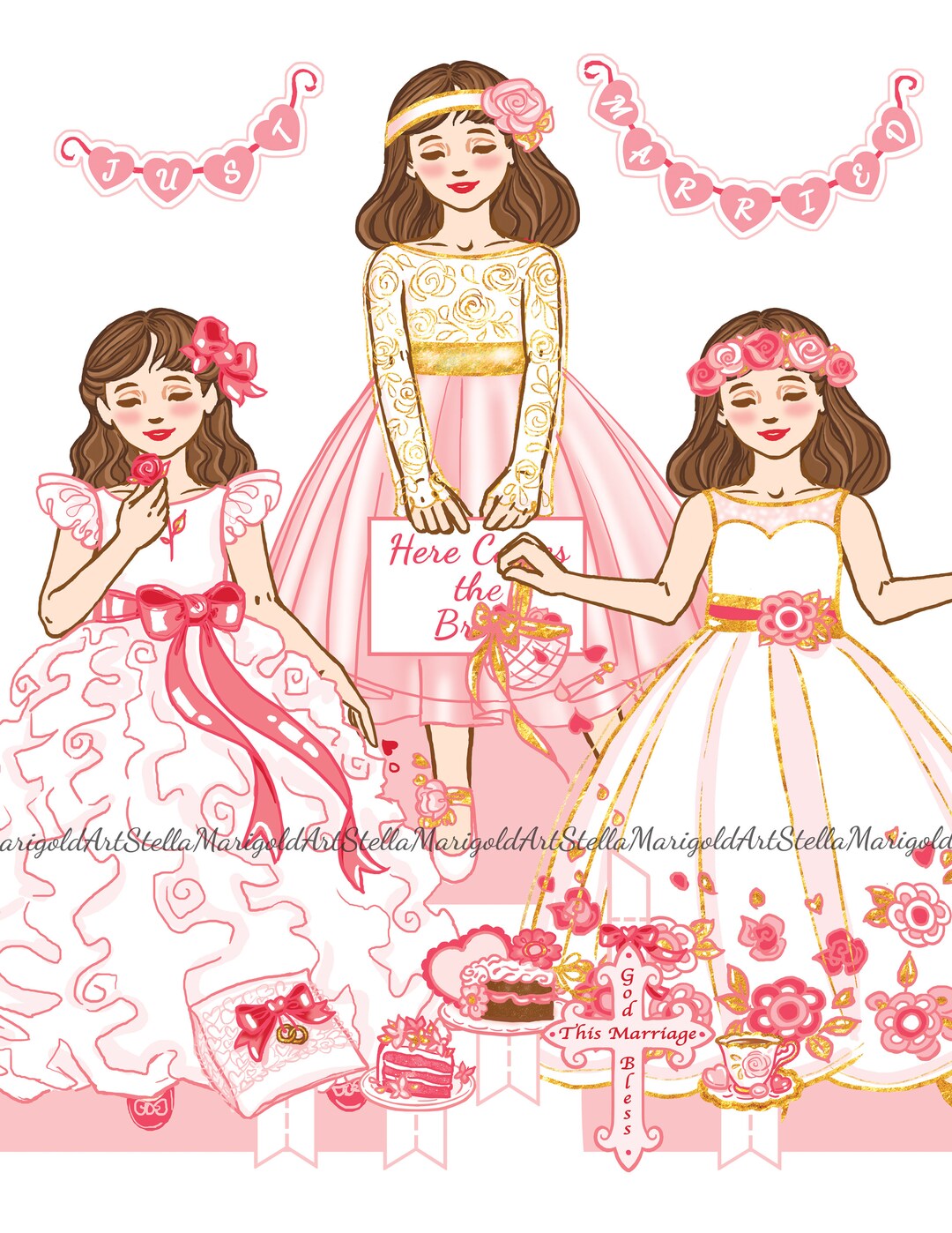 Digital Download - Flower Girl Paper Dolls - Etsy