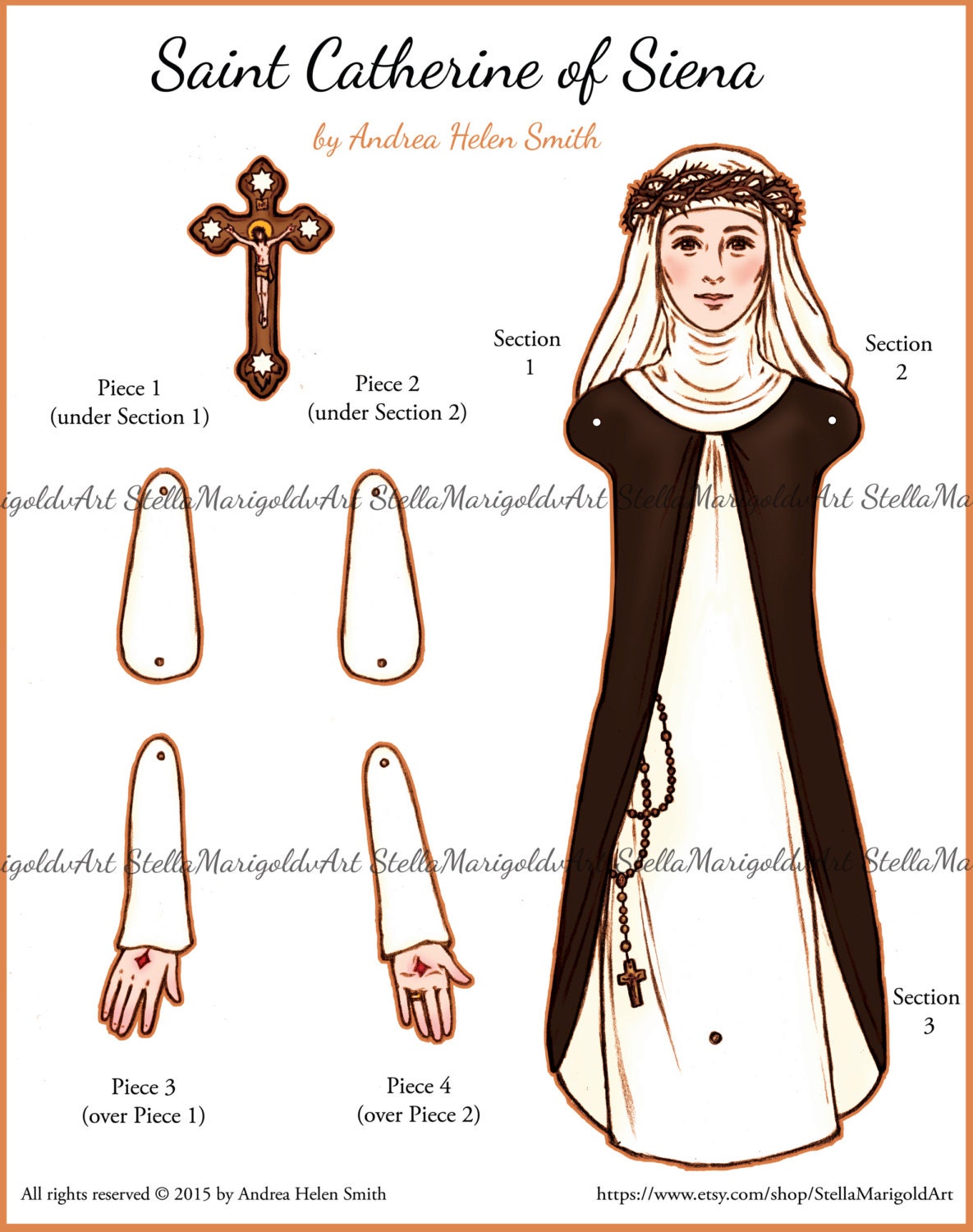 Digital Download Saint Catherine of Siena Paper Doll in - Etsy