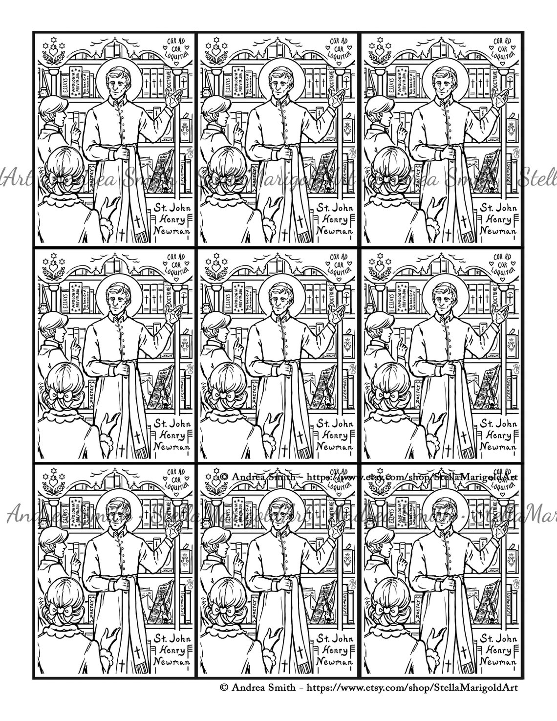 Digital Download - Saint John Henry Newman Coloring Page - Etsy