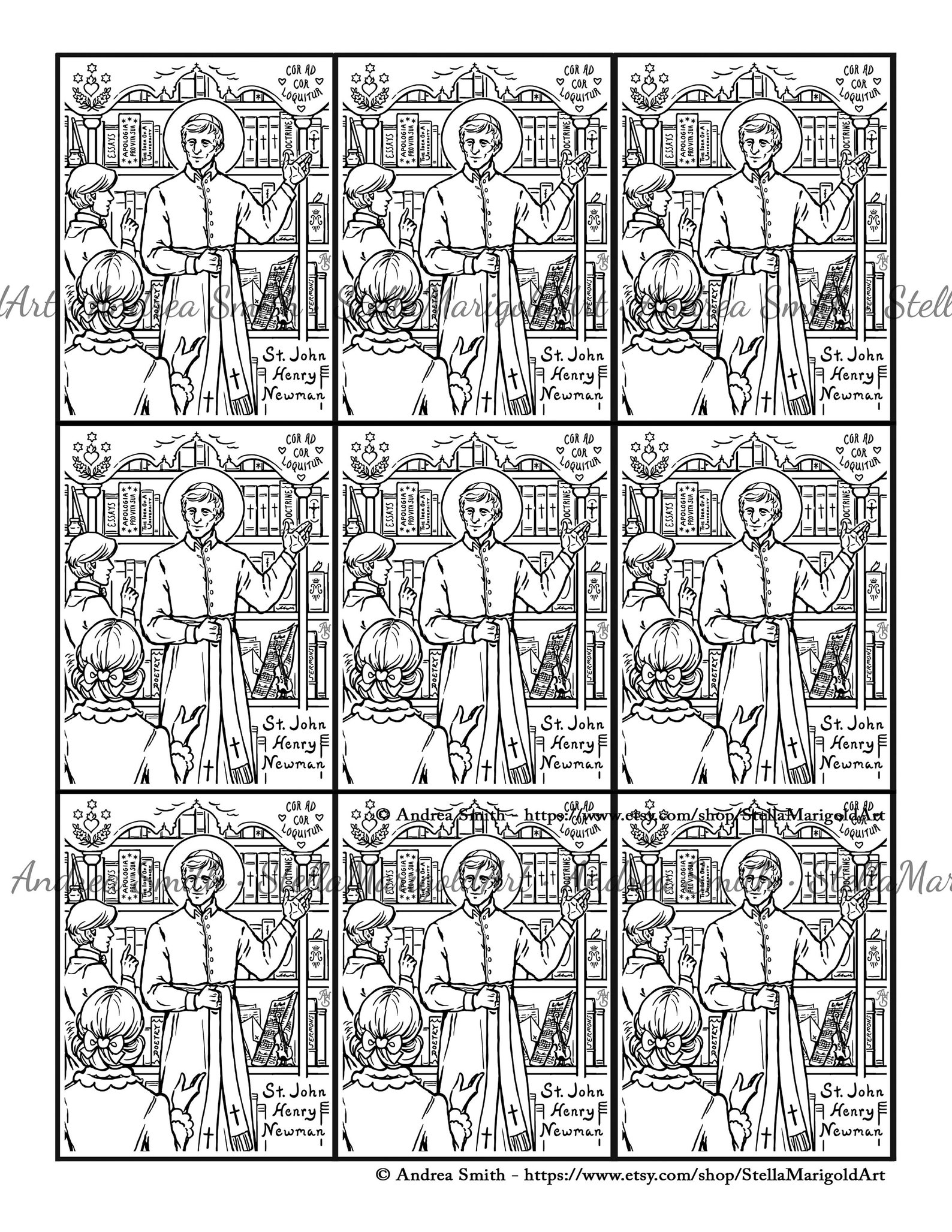 Digital Download Saint John Henry Newman Coloring Page - Etsy