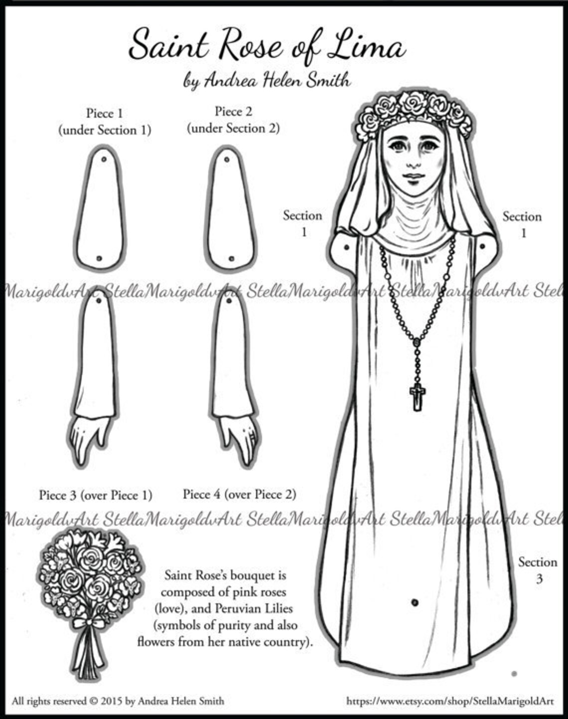 St Rose Of Lima Coloring Page Coloring Pages