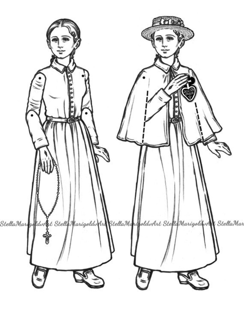 Digital Download Saint Gemma Galgani Paper Doll Color and | Etsy