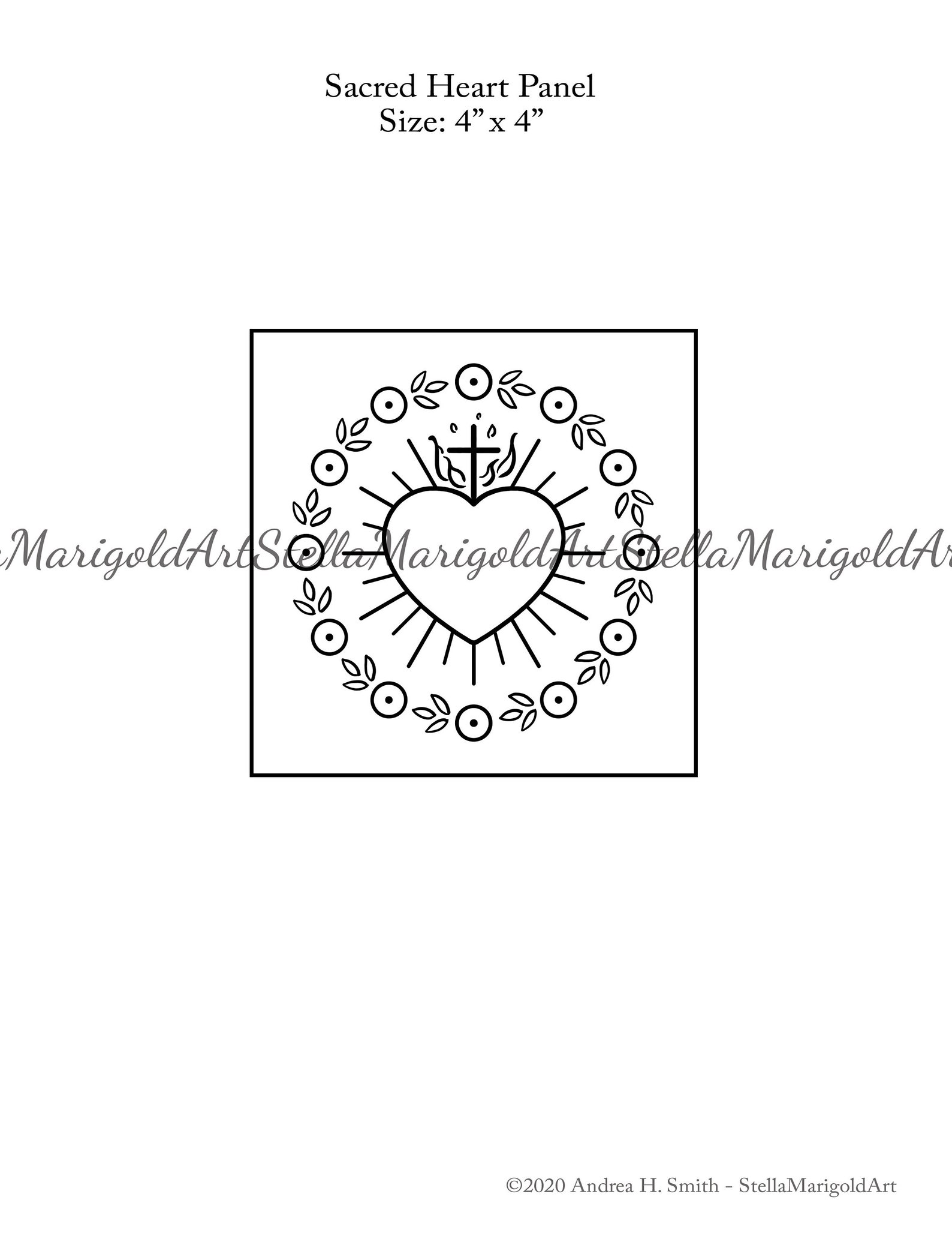 Simple Sacred Hearts Pattern DIY PDF - Etsy