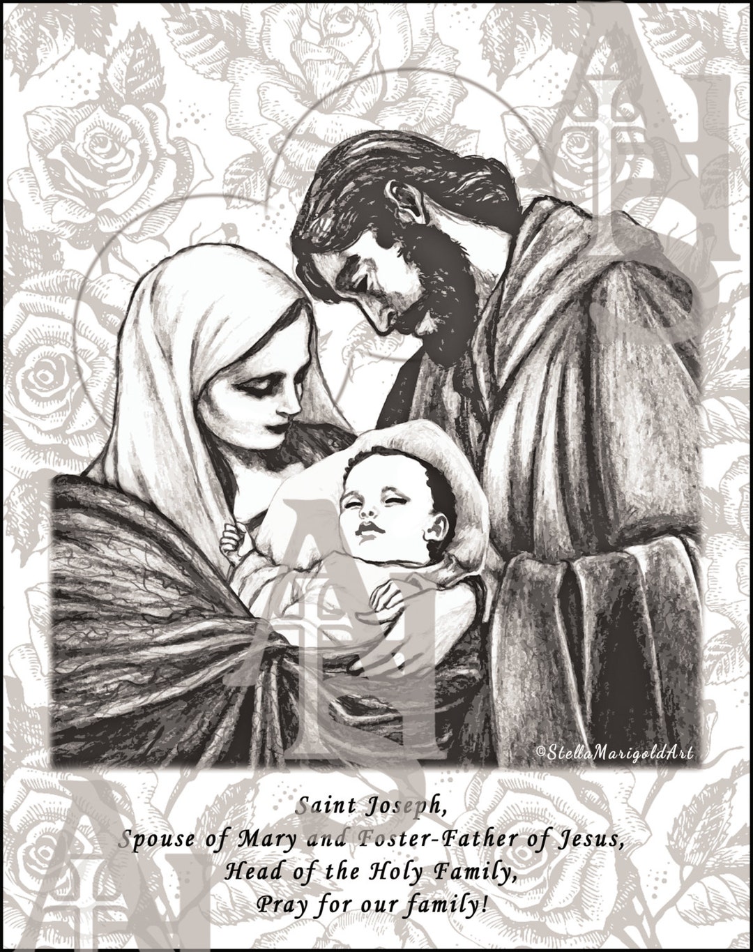 Digital Download Jesus Mary and Joseph the Holy Family - Etsy
