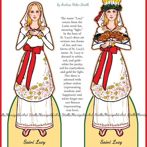 Digital Download Saint Lucy St. Lucia Paper Doll Color - Etsy