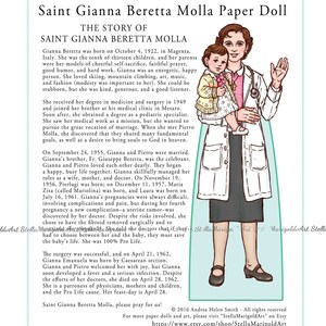 Digital Download Saint Gianna Beretta Molla Paper Doll color and Bnw - Etsy