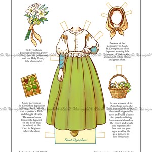Digital Download - Saint Dymphna - Paper Doll and Coloring Pages (color ...