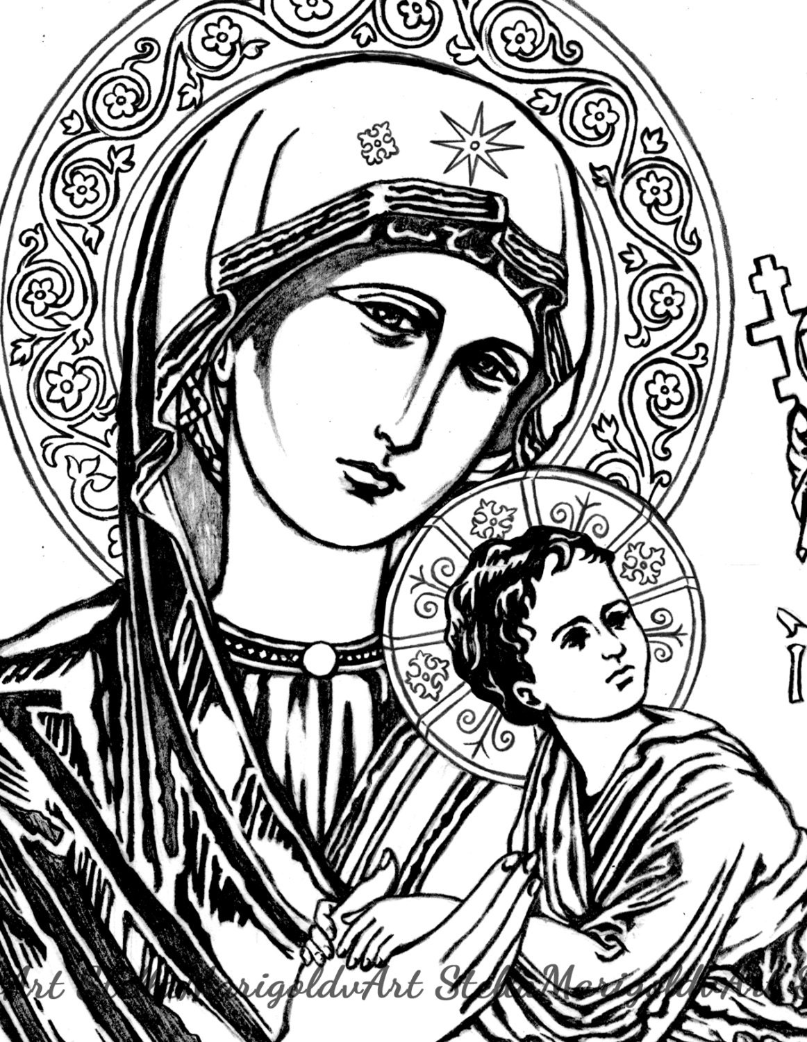 Digital Download Our Lady of Perpetual Help Coloring Page - Etsy