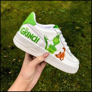 Custom Christmas Grinch AF1 Shoes Handpainted Xmas Festival - Etsy