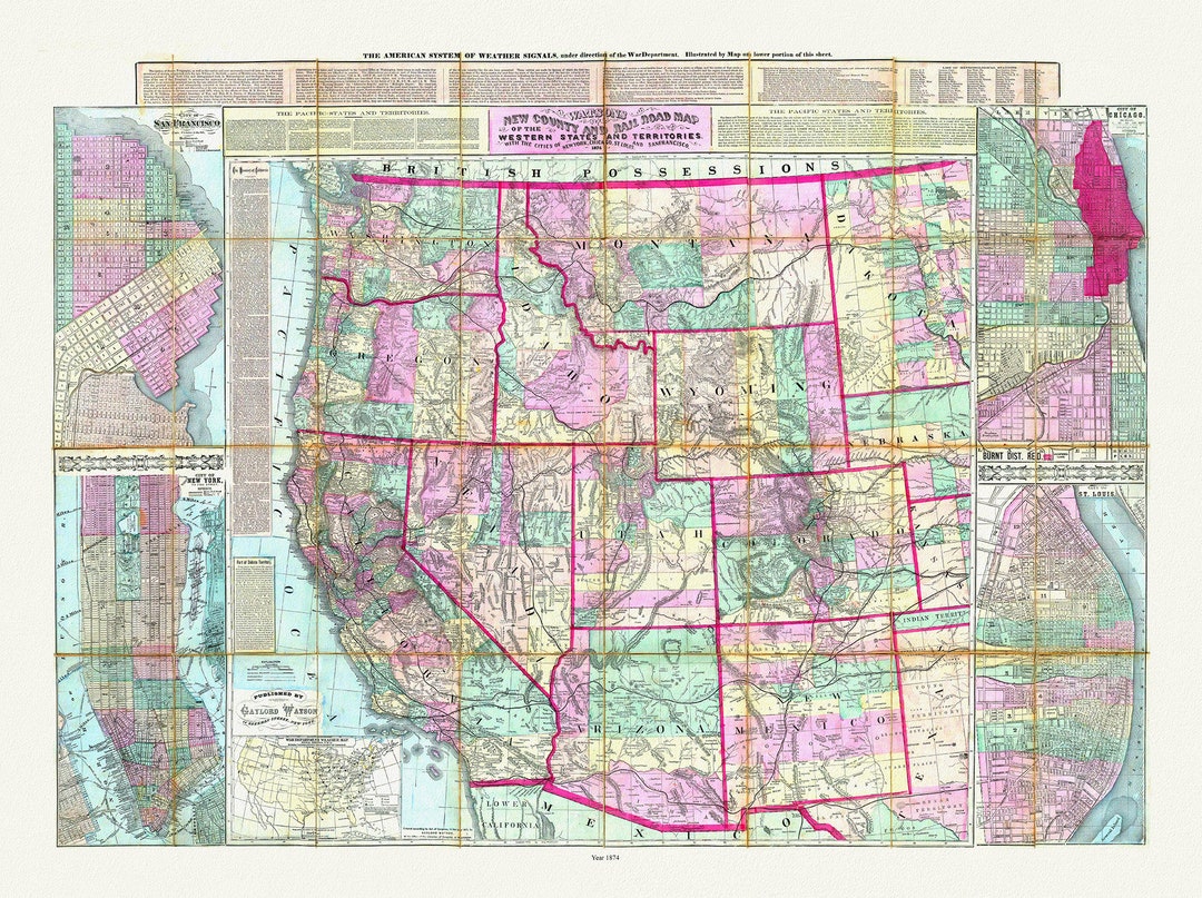 Watson's New County and Railroad Map of the Western States and ...