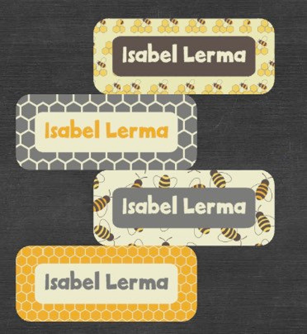 Water Resistant Honey Bee Name Labels - Etsy