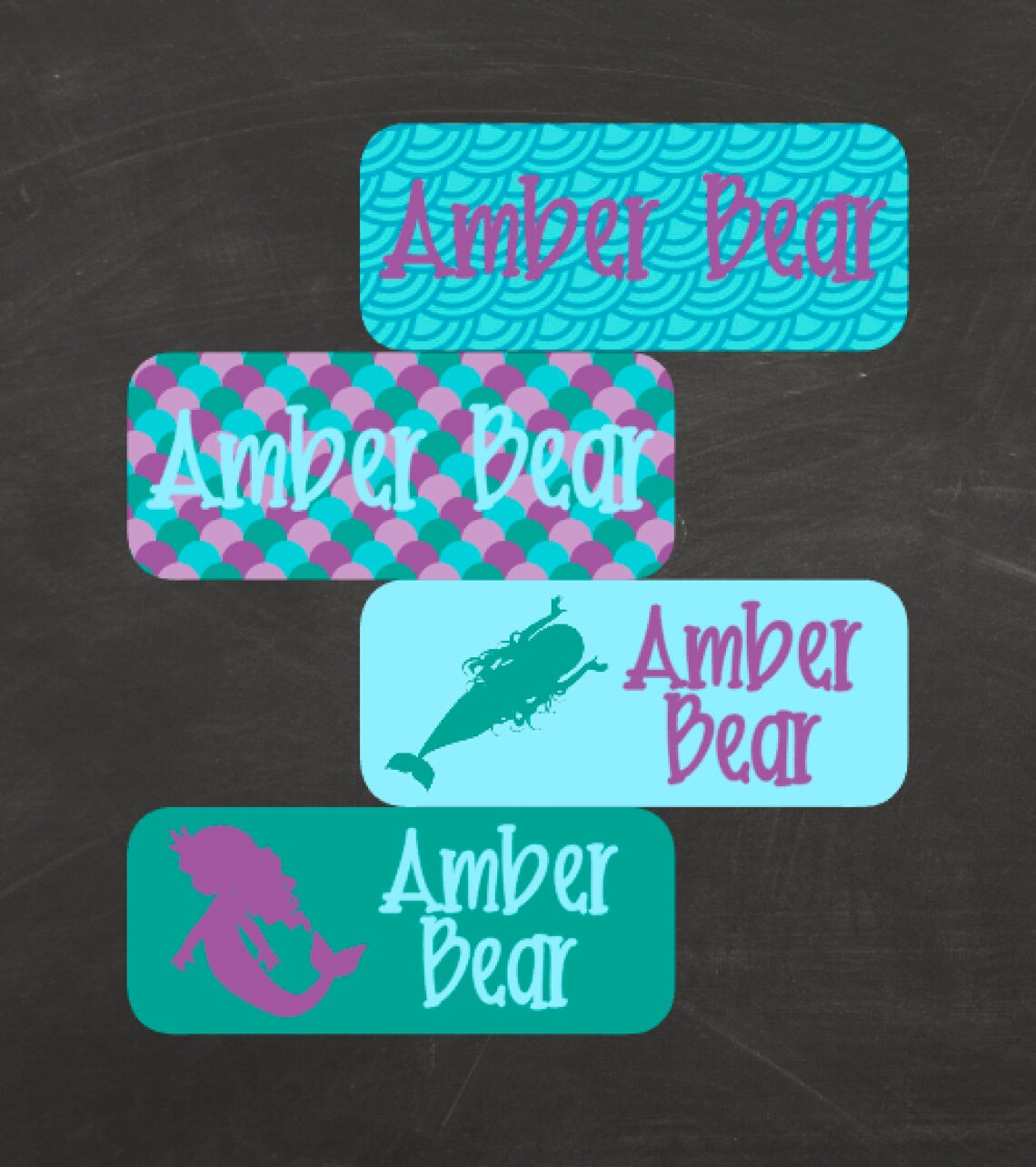 Waterproof Mermaid Name Labels - Etsy