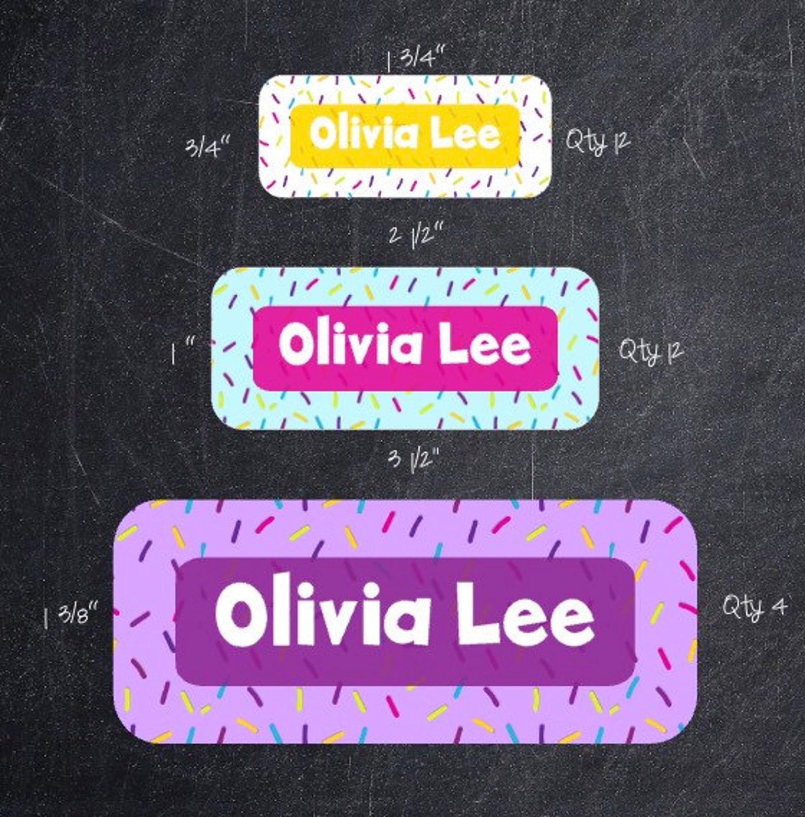 Waterproof Sprinkle Name Labels - Etsy