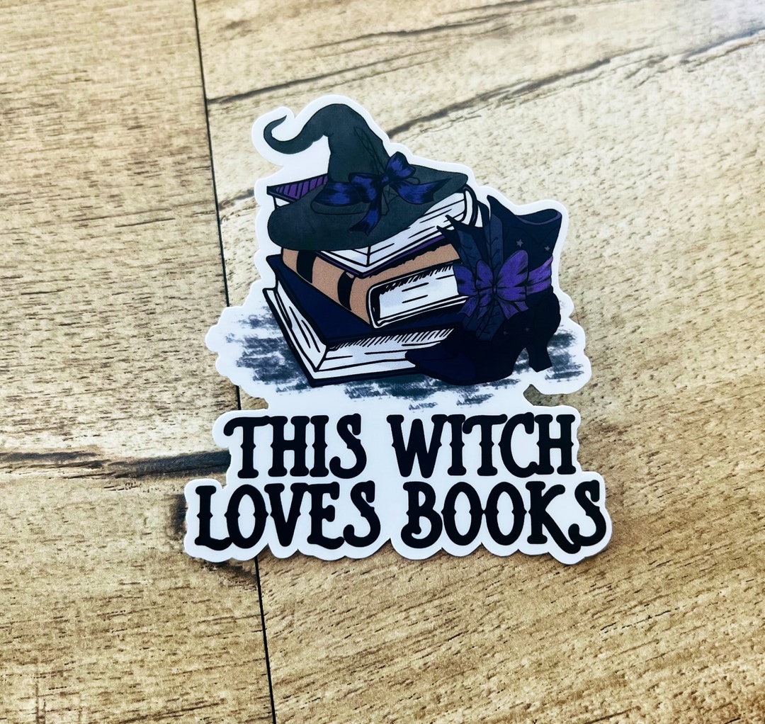 This Witch Loves Books Waterproof Sticker - Etsy