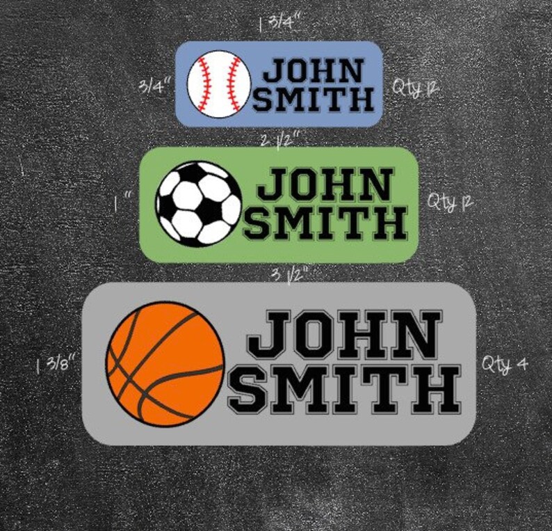 Water Resistant Sports Name Labels - Etsy