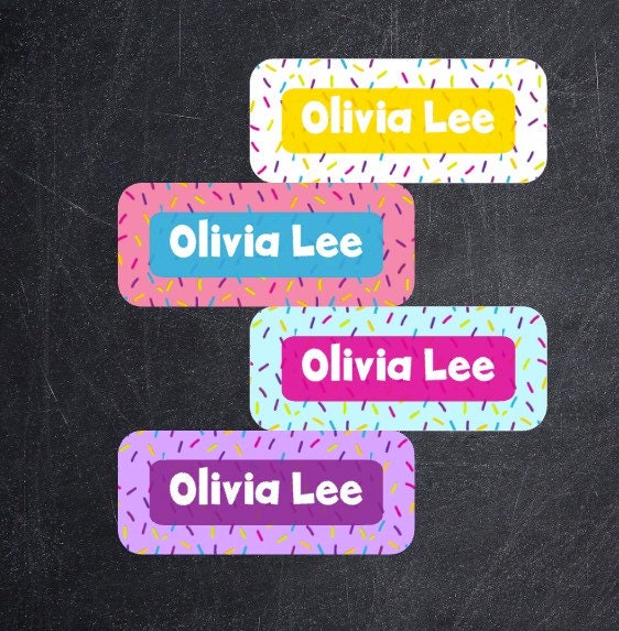 Waterproof Sprinkle Name Labels - Etsy