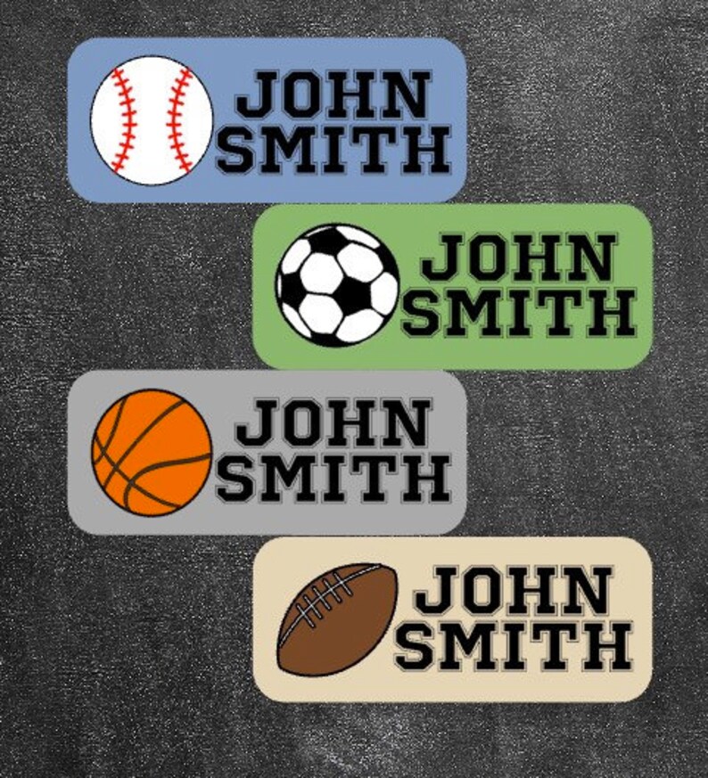 Water Resistant Sports Name Labels - Etsy