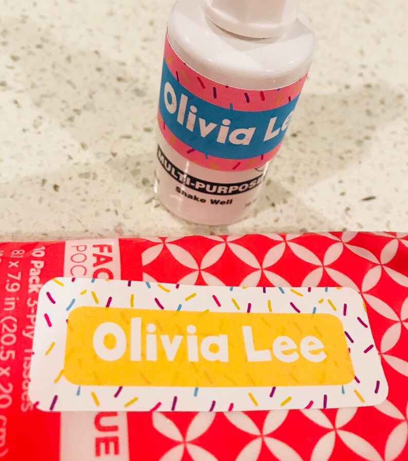 Waterproof Sprinkle Name Labels - Etsy