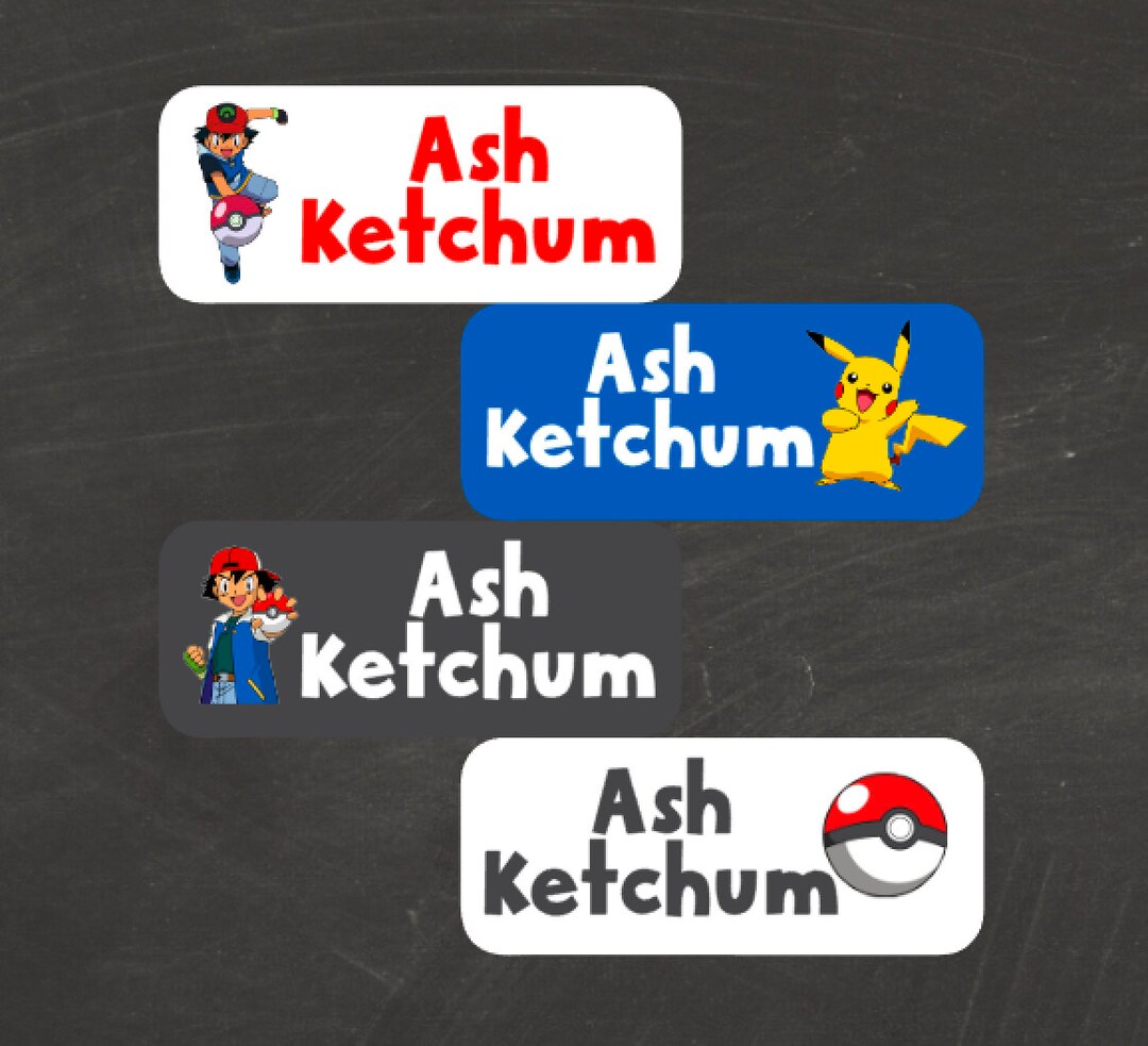 Water Resistant Pokemon Name Labels - Etsy