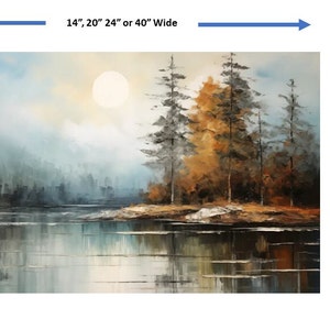 Lake Canvas Art Print Abstract Watercolor View Wilderness or Wildlife ...