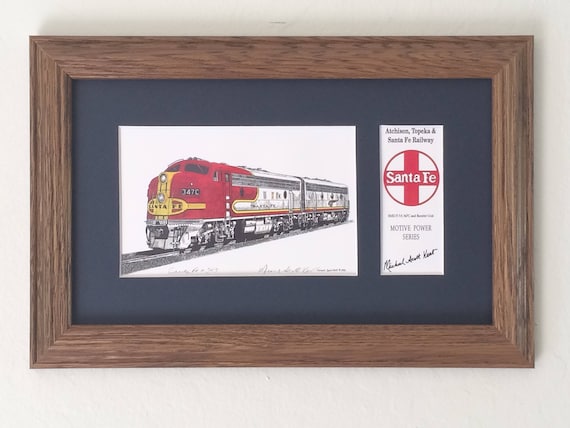 Train Printsanta Fe Railwayrailroad Arttrain Gifttrain - Etsy