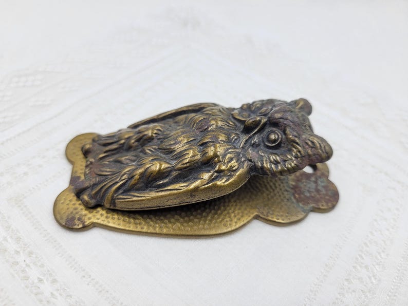 Antique Brass Owl Paper Clip: Victorian Desk Accessory, Bradley ...