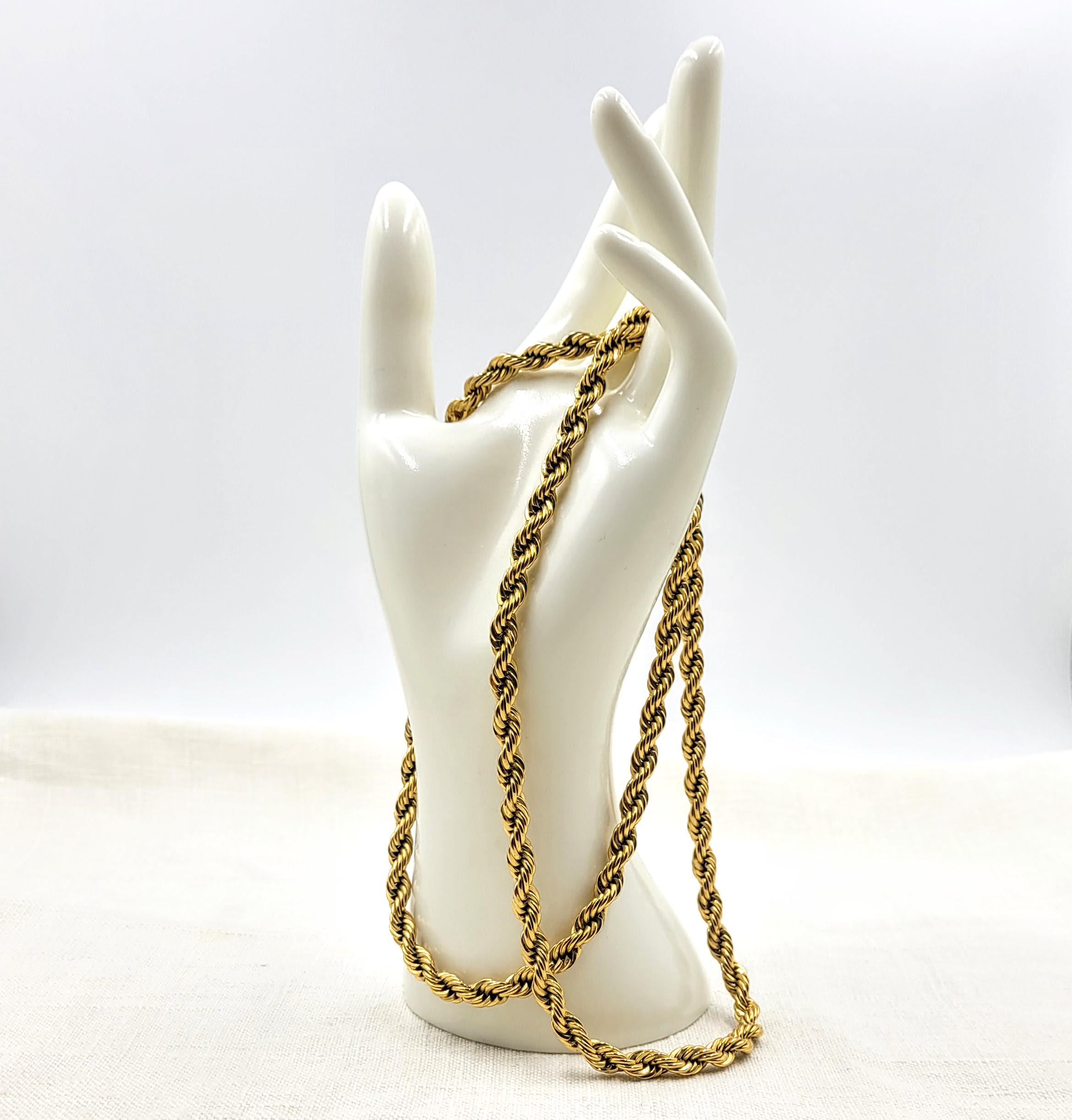 Vintage NAPIER Gold-tone Rope Chain Necklace - 30 Inch - Etsy
