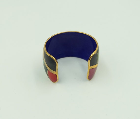 Rare Vintage David Kuo Champlevé Art Deco Vibrant Geo… - Gem