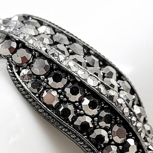 Glittering Vintage Weiss Deep Silver Rhinestone Hinged Clamper / Cuff ...