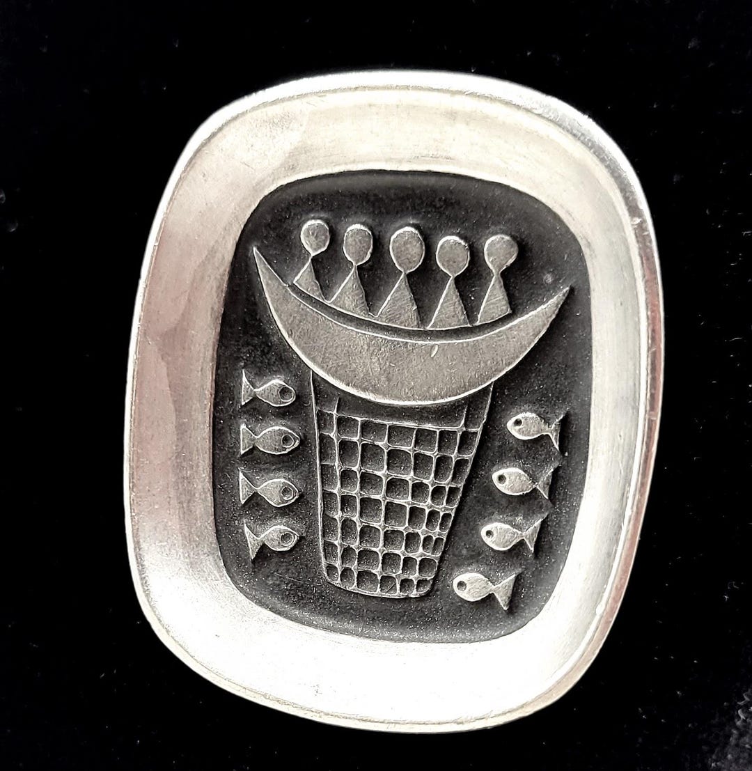 Vintage R Landerholm Sweden Mod Pewter Pendant / Brooch Scandinavian ...