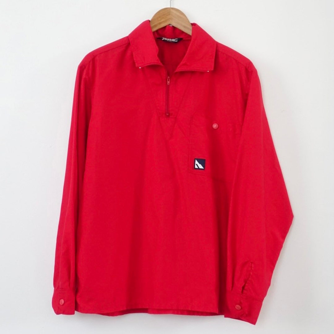 Vintage 80s Serac Pullover Windbreaker: Red Nylon Quarter Zip Jacket - Etsy